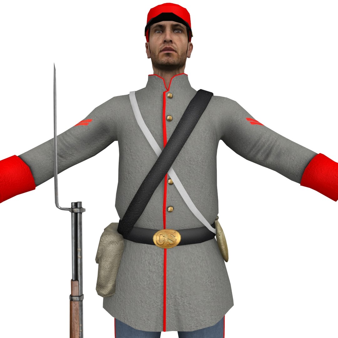 Confederate Soldier Model - TurboSquid 1177586