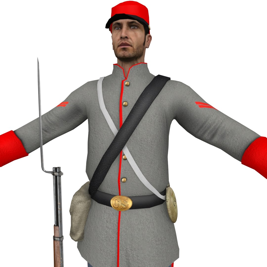 Confederate Soldier Model - TurboSquid 1177586