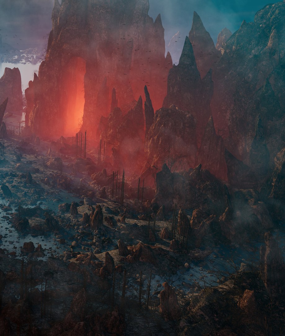 3D Fantasy Volcano Cave Model - TurboSquid 1964537