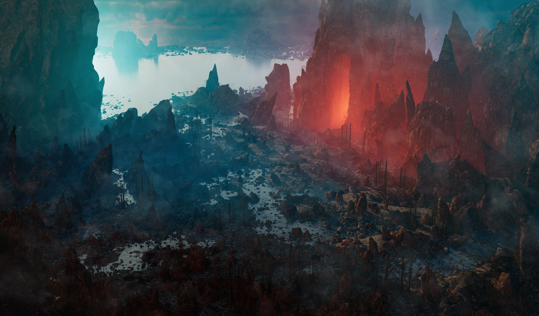 3D Fantasy Volcano Cave Model - TurboSquid 1964537