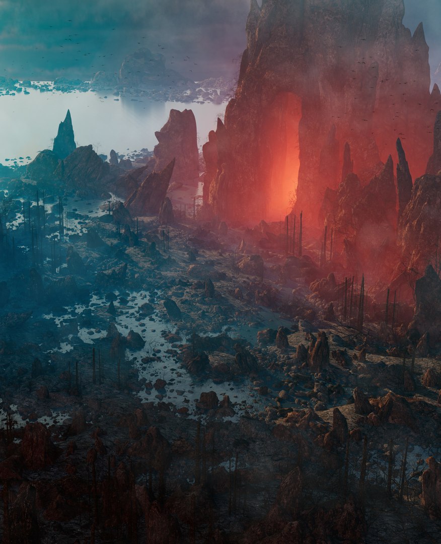 3D Fantasy Volcano Cave Model - TurboSquid 1964537