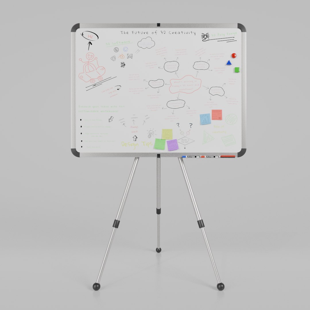 3D Customizable Metal Whiteboard With Stand - Rectangular Writing Board ...