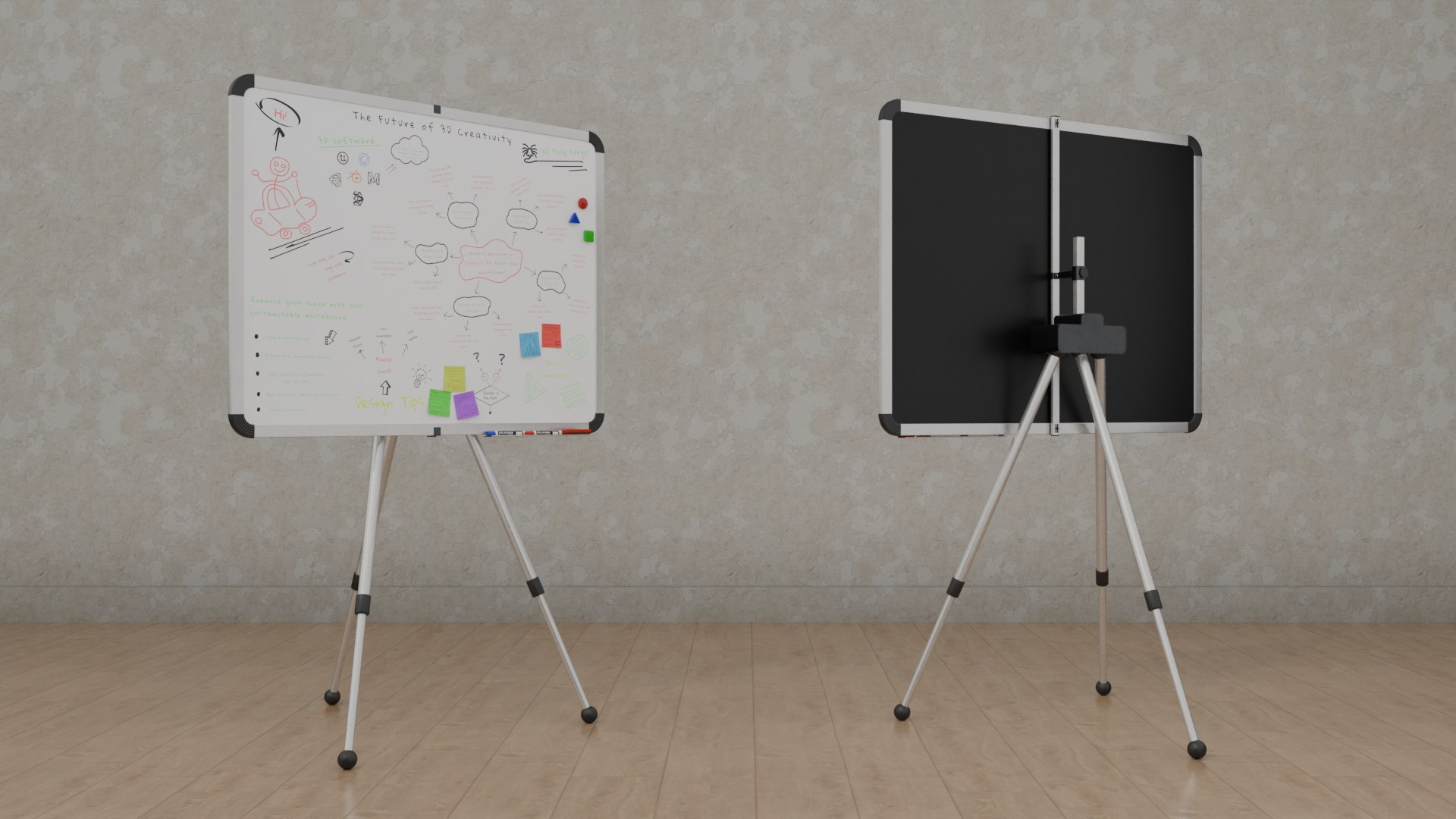 3D Customizable Metal Whiteboard With Stand - Rectangular Writing Board ...