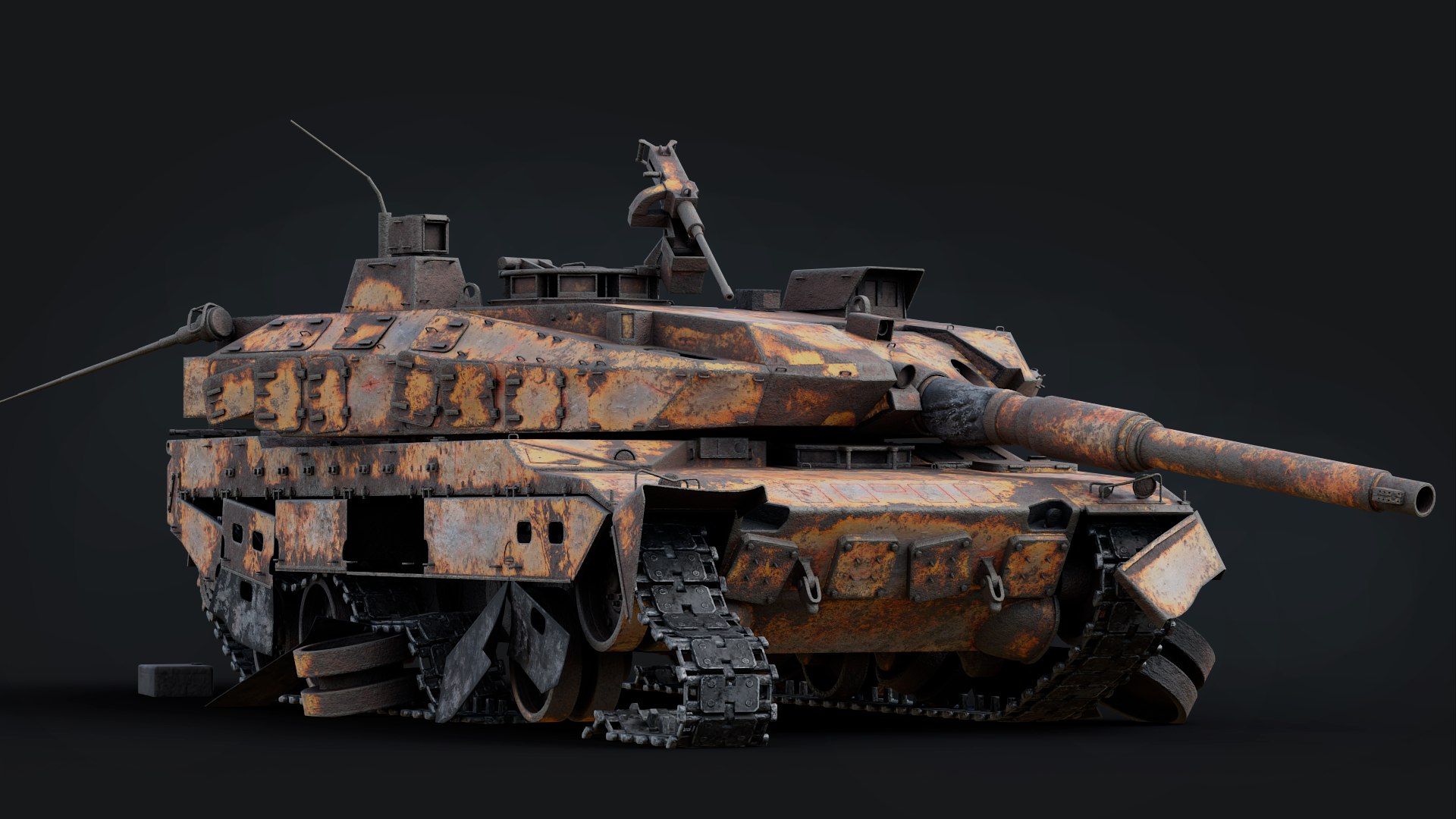 3D Type 10 Destroyed Main Battle Tank - TurboSquid 2152361