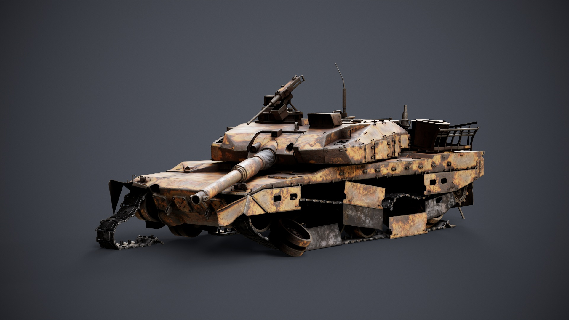 3D Type 10 Destroyed Main Battle Tank - TurboSquid 2152361