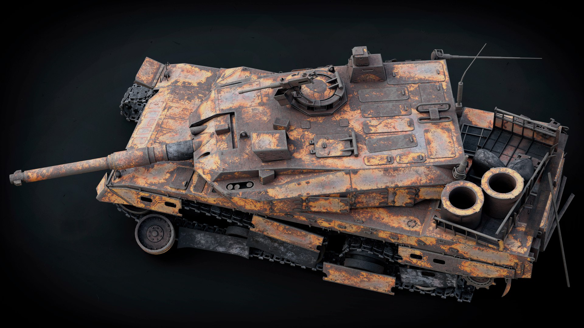 3D Type 10 Destroyed Main Battle Tank - TurboSquid 2152361