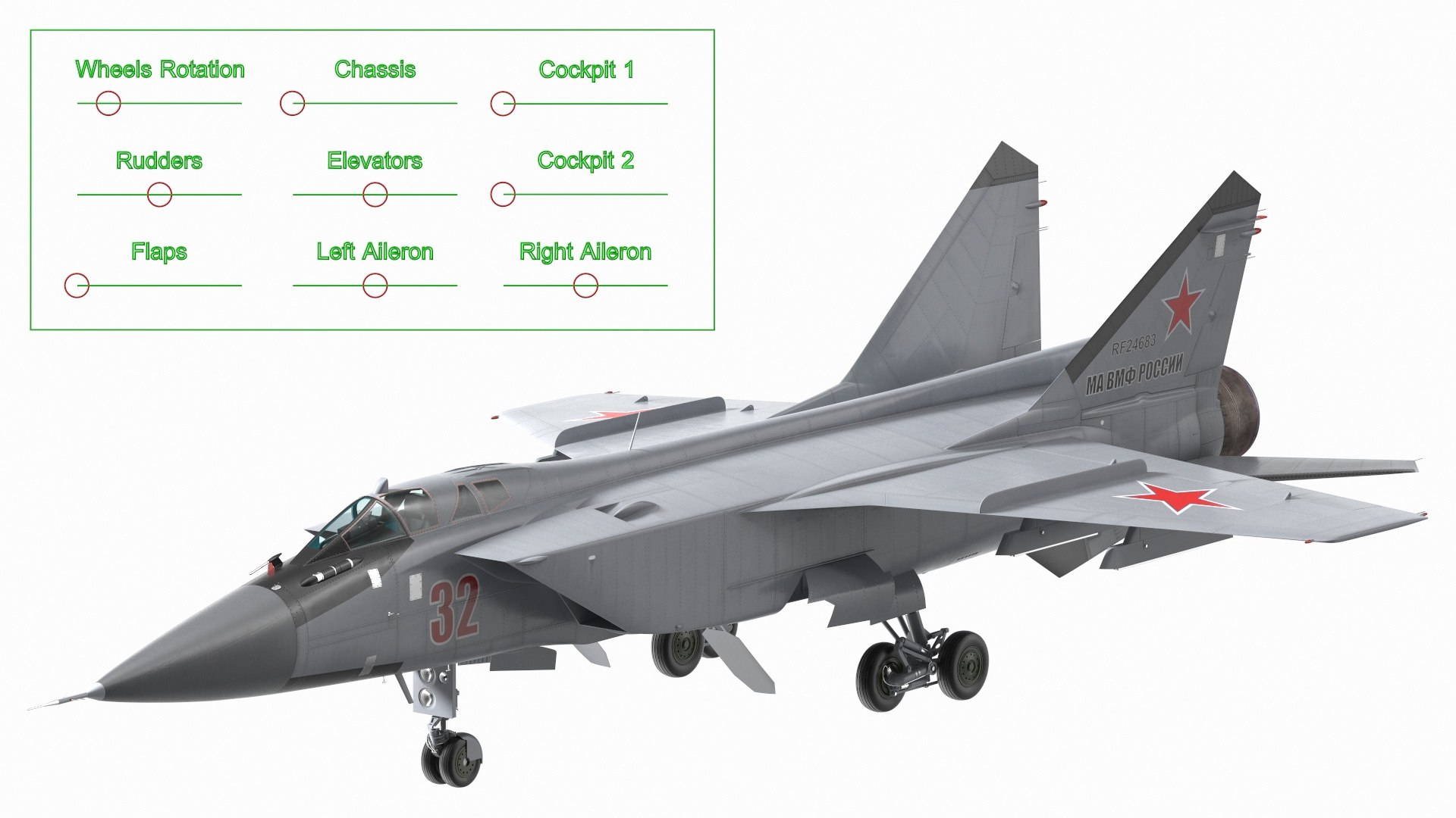 Mikoyan MiG-31 Supersonic Interceptor Aircraft Rigged 3D model ...