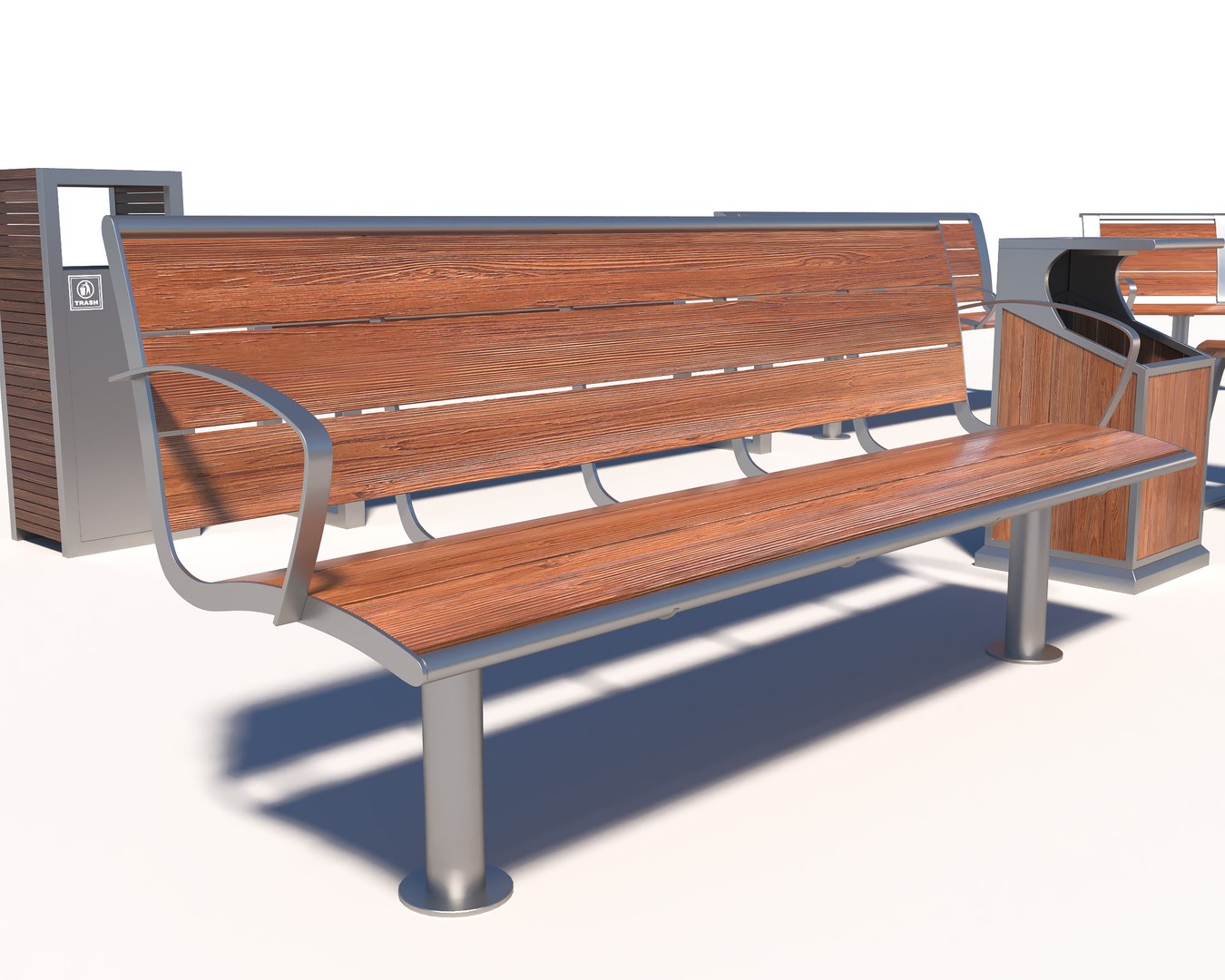 3D Street Bench Modern - TurboSquid 1320069