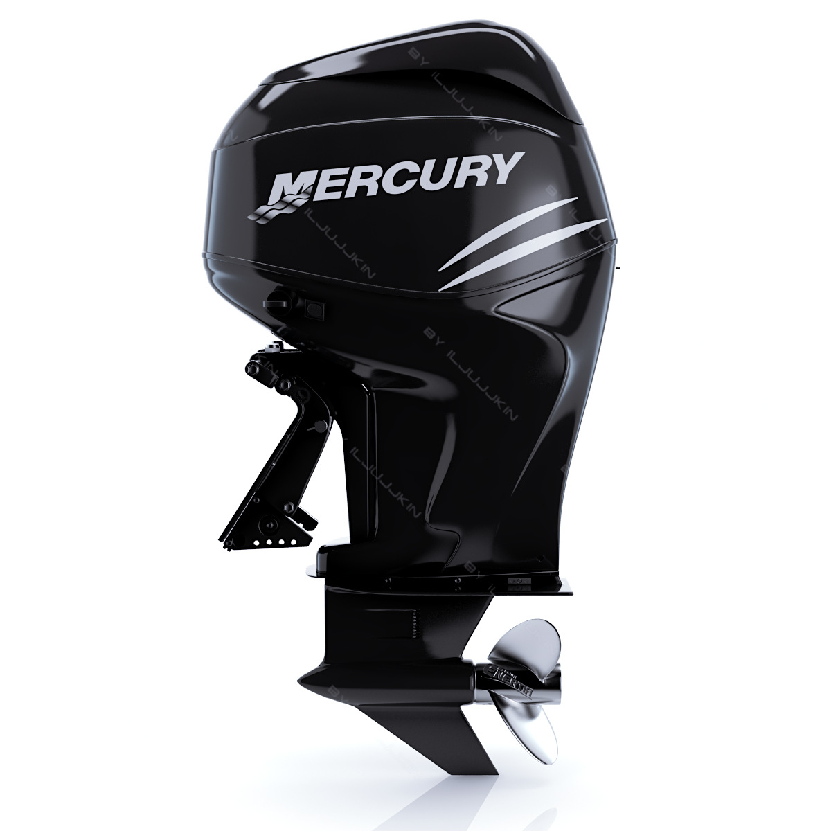 engine mercury verado 200 3d model