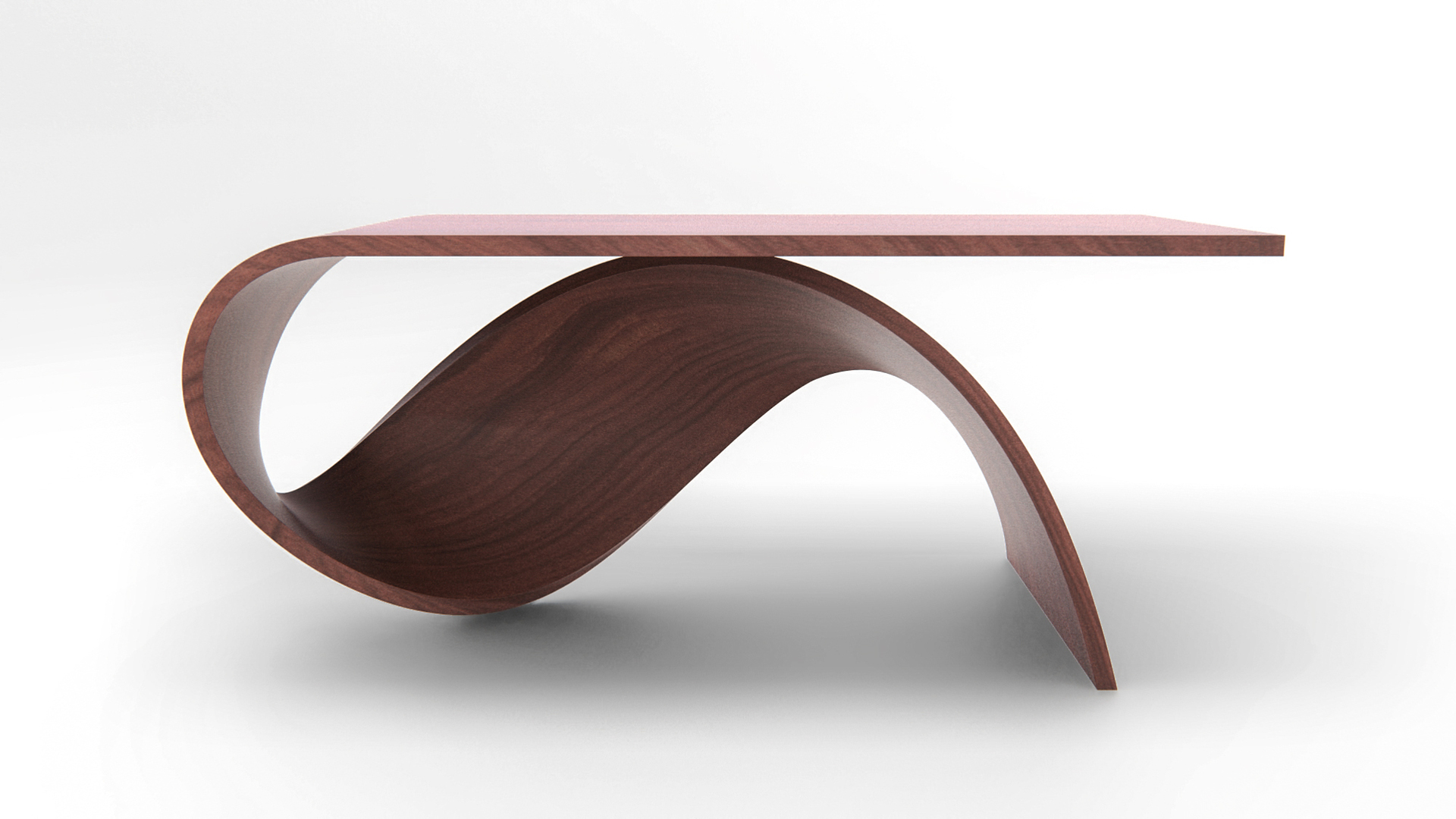 curved wood archviz 3d model