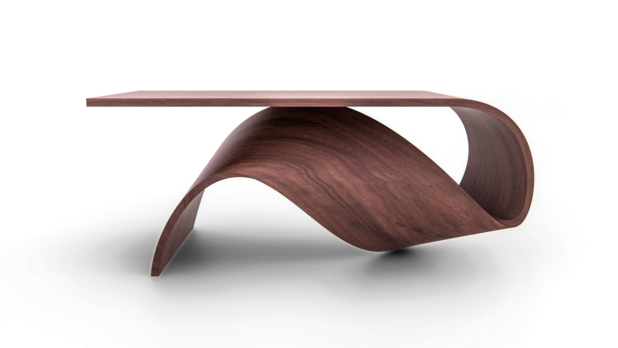 curved wood archviz 3d model