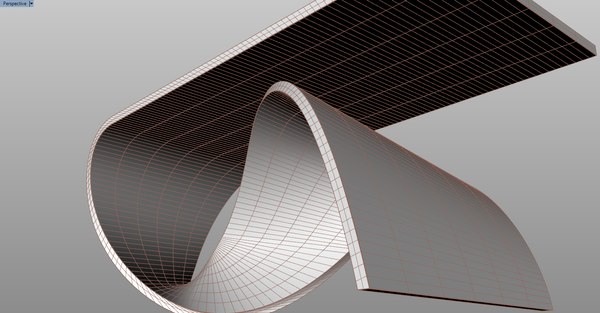 curved wood archviz 3d model