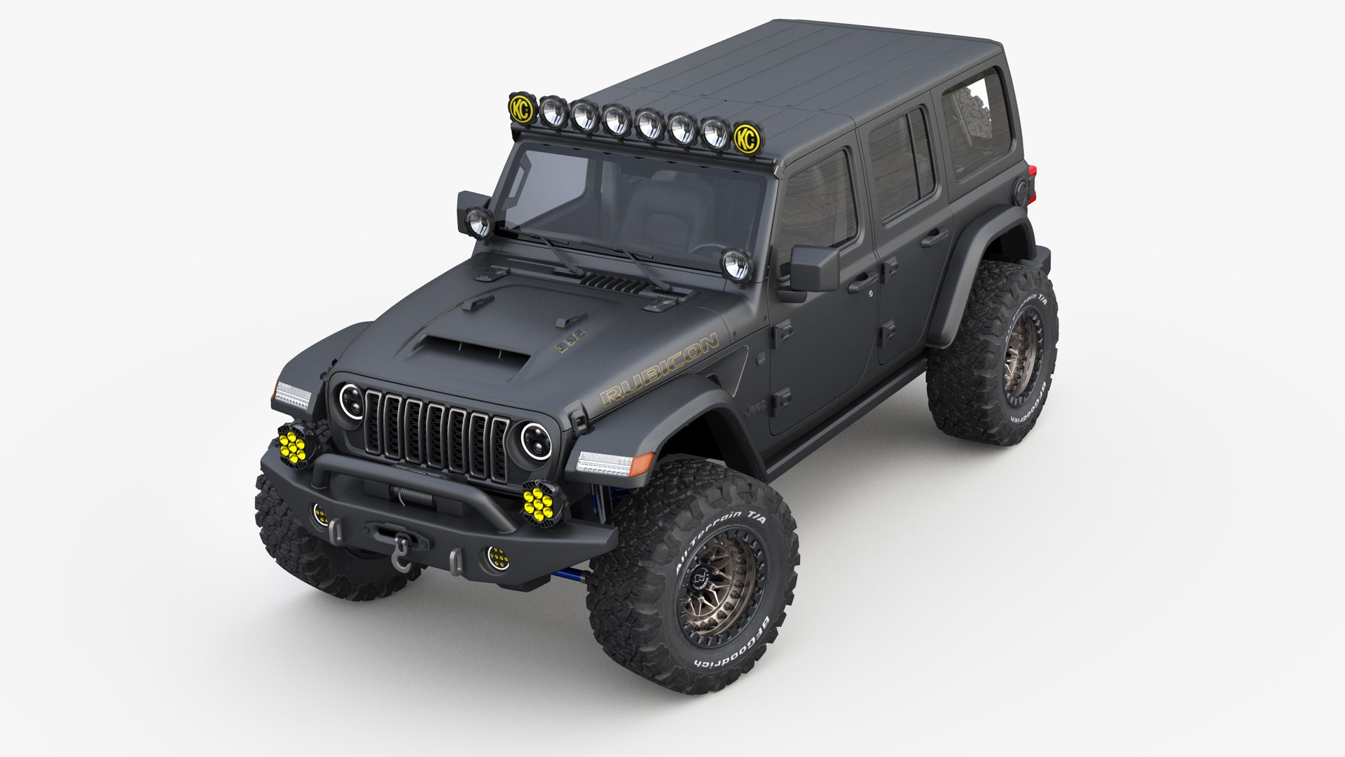 3D Jeep Rubicon 392 Custom Grey Matt 2025 Model - TurboSquid 2393306