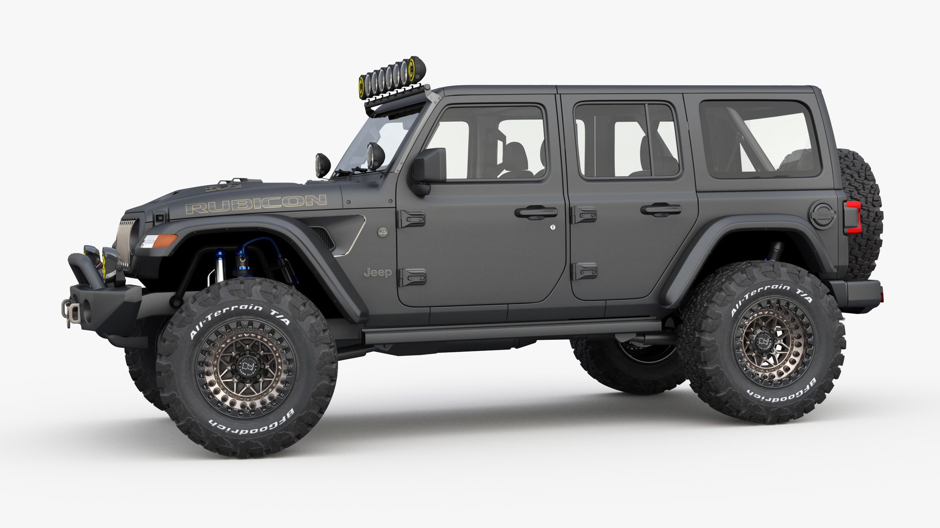 3D Jeep Rubicon 392 Custom Grey Matt 2025 Model - TurboSquid 2393306