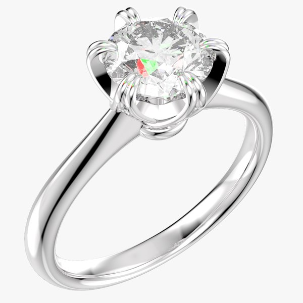 modelo 3d Jewelry Engagement Ring Diamond Basket CAD Design--CC38-5-8mm ...