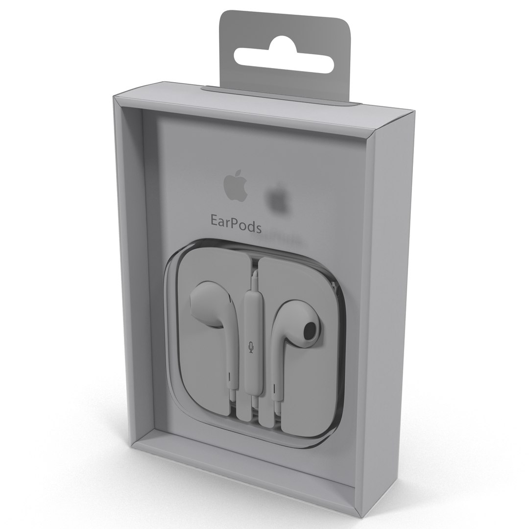 3d model apple earpods remote mic