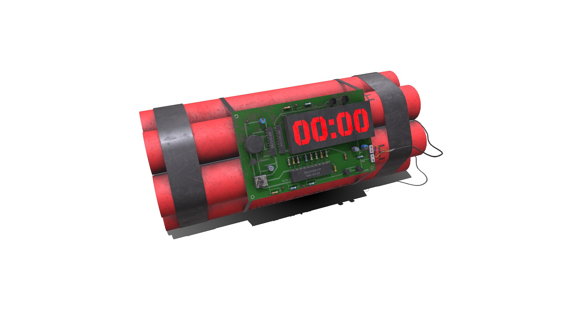 Time Bomb Low-poly PBR 3D Model - TurboSquid 2212310