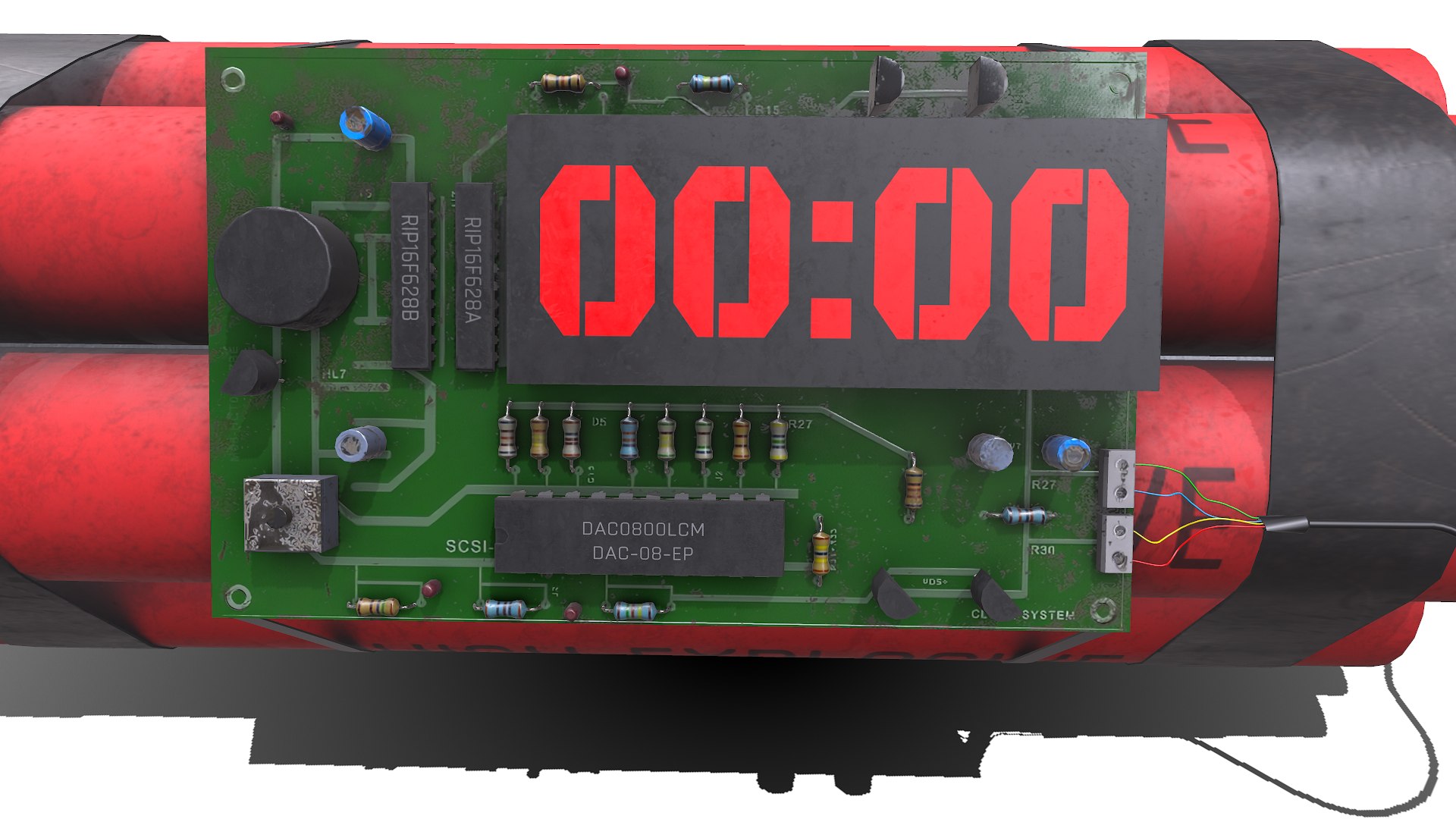 Time Bomb Low-poly PBR 3D Model - TurboSquid 2212310