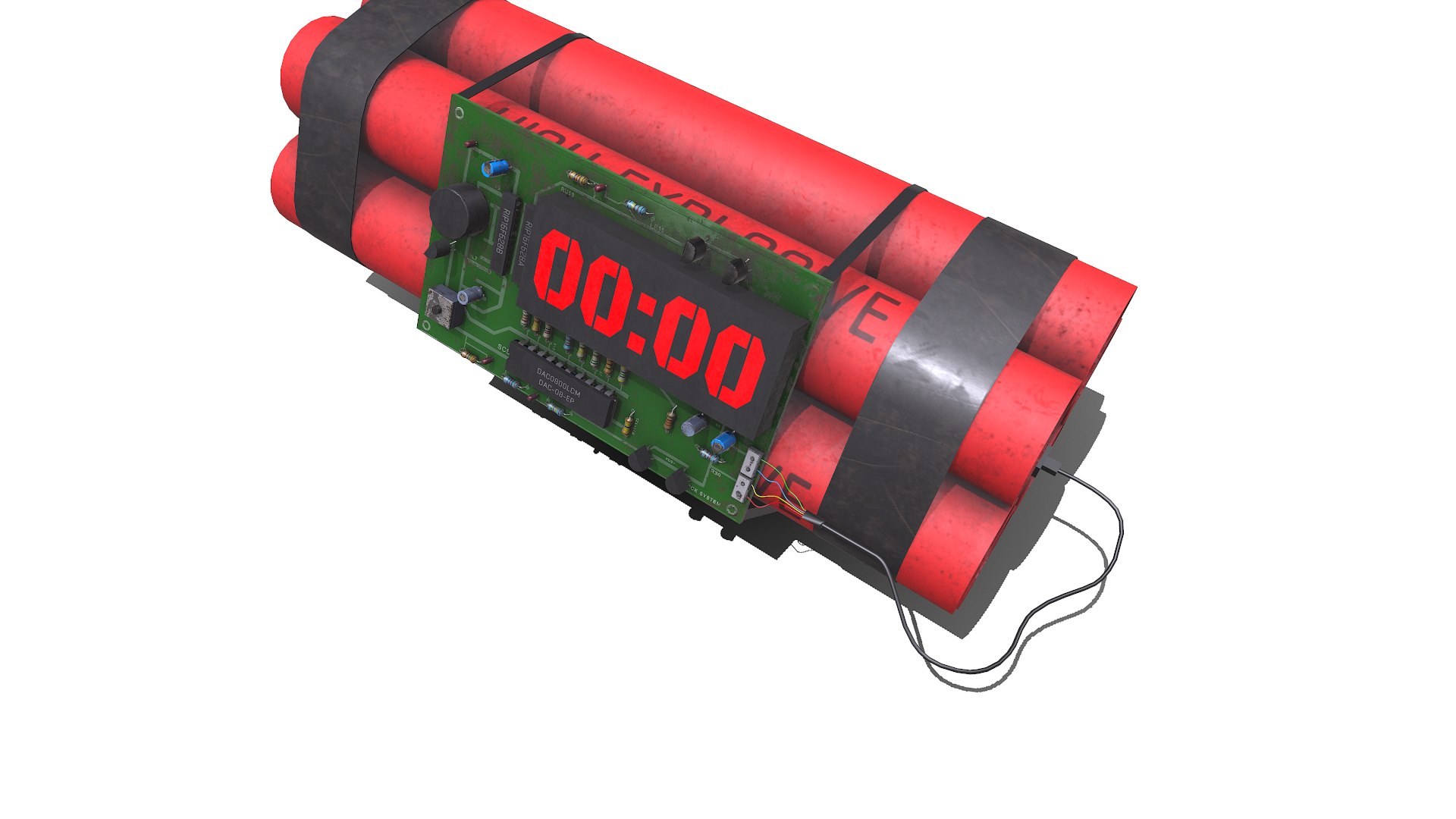 Time Bomb Low-poly PBR 3D Model - TurboSquid 2212310