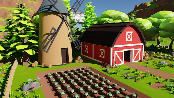 modelo 3d Farm Scene 3D model - TurboSquid 2072132