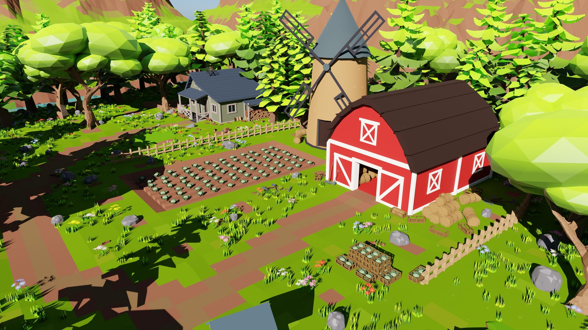 Farm Scene 3D model 3D model - TurboSquid 2072132