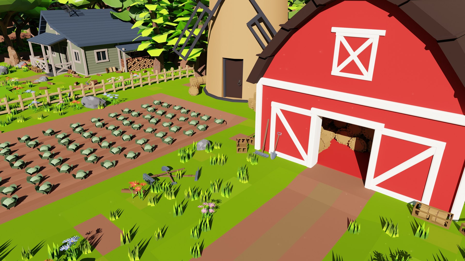 Farm Scene 3D model 3D model - TurboSquid 2072132