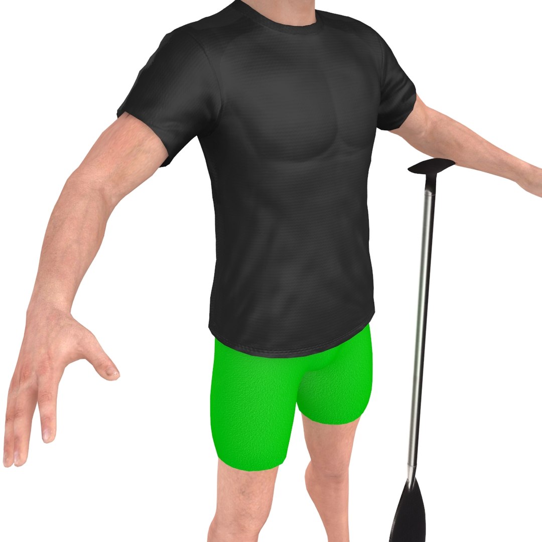 Athlete Man Paddle 3D Model - TurboSquid 1307029
