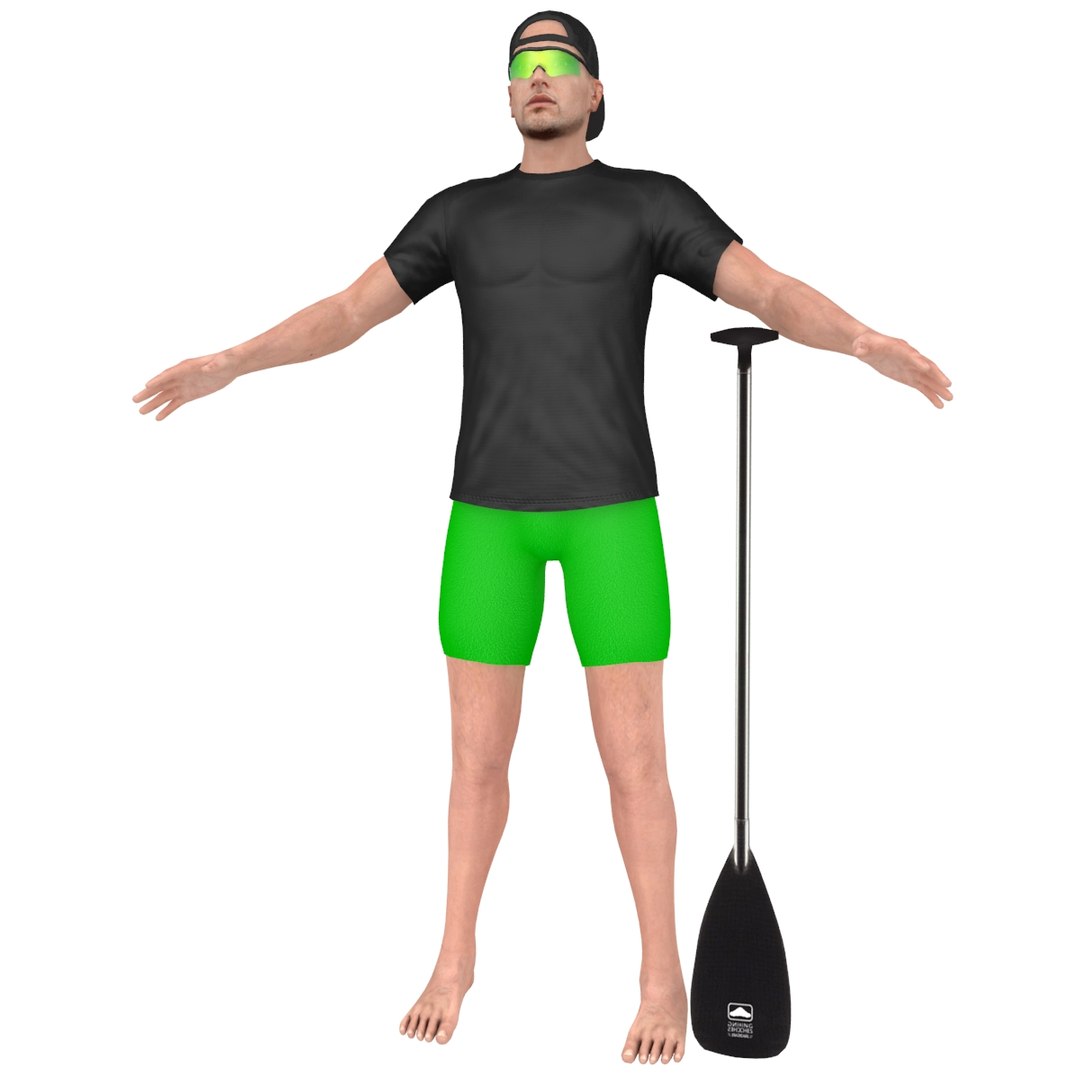 Athlete Man Paddle 3D Model - TurboSquid 1307029