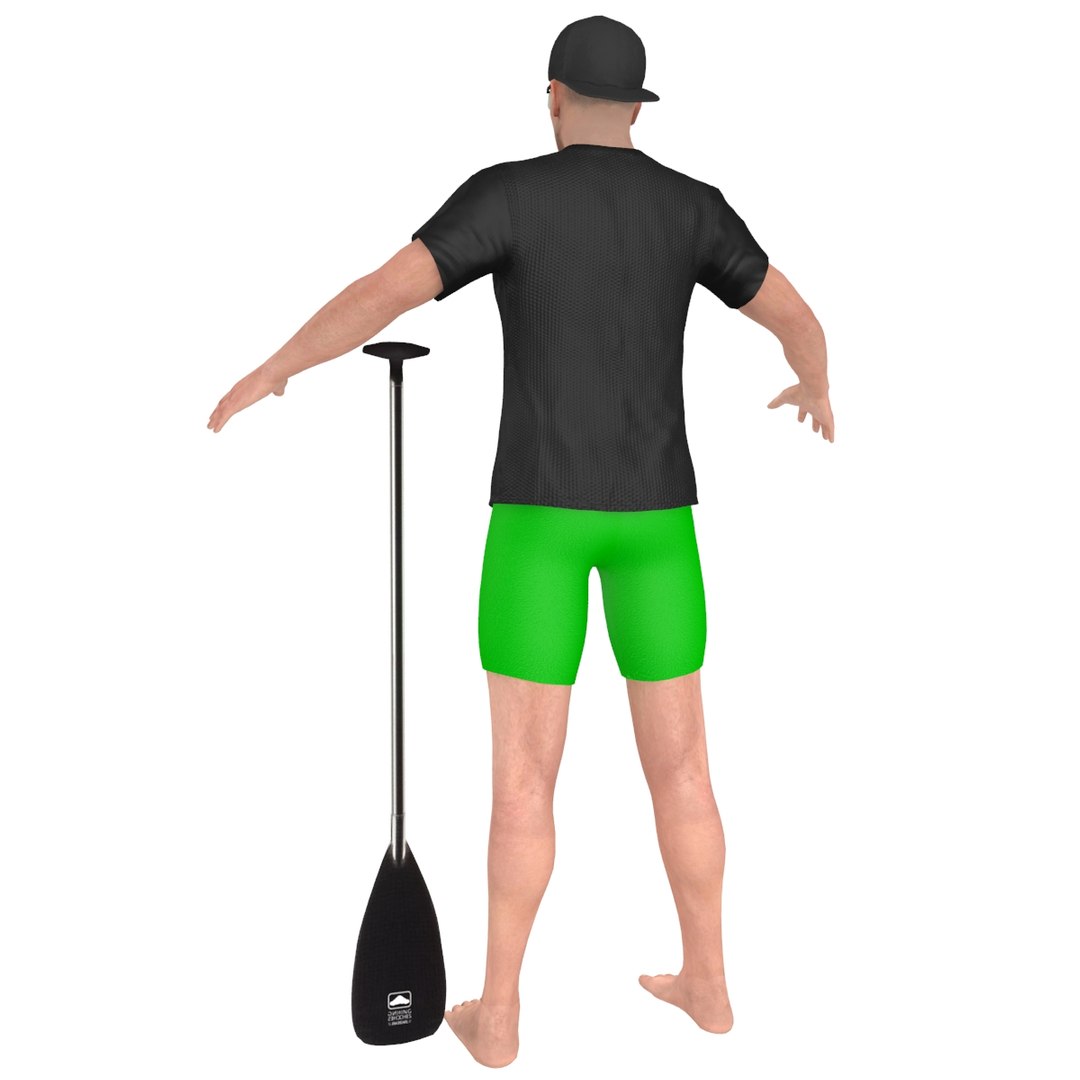 Athlete Man Paddle 3D Model - TurboSquid 1307029