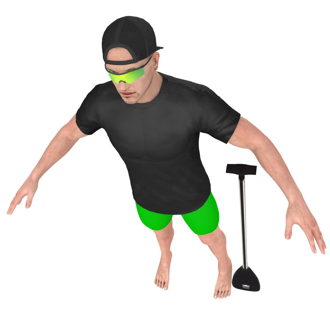 Athlete Man Paddle 3D Model - TurboSquid 1307029