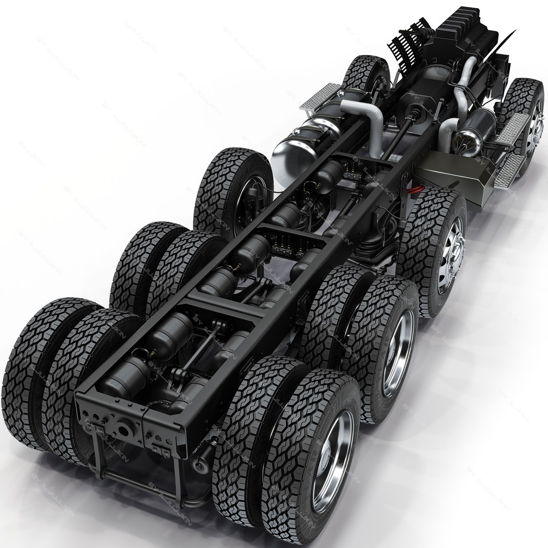 3d truck chassis completely model