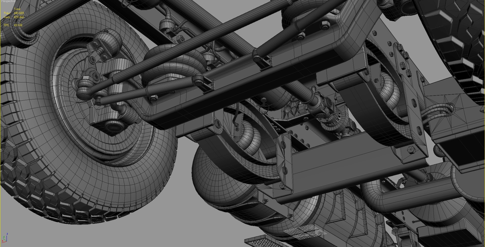 3d truck chassis completely model