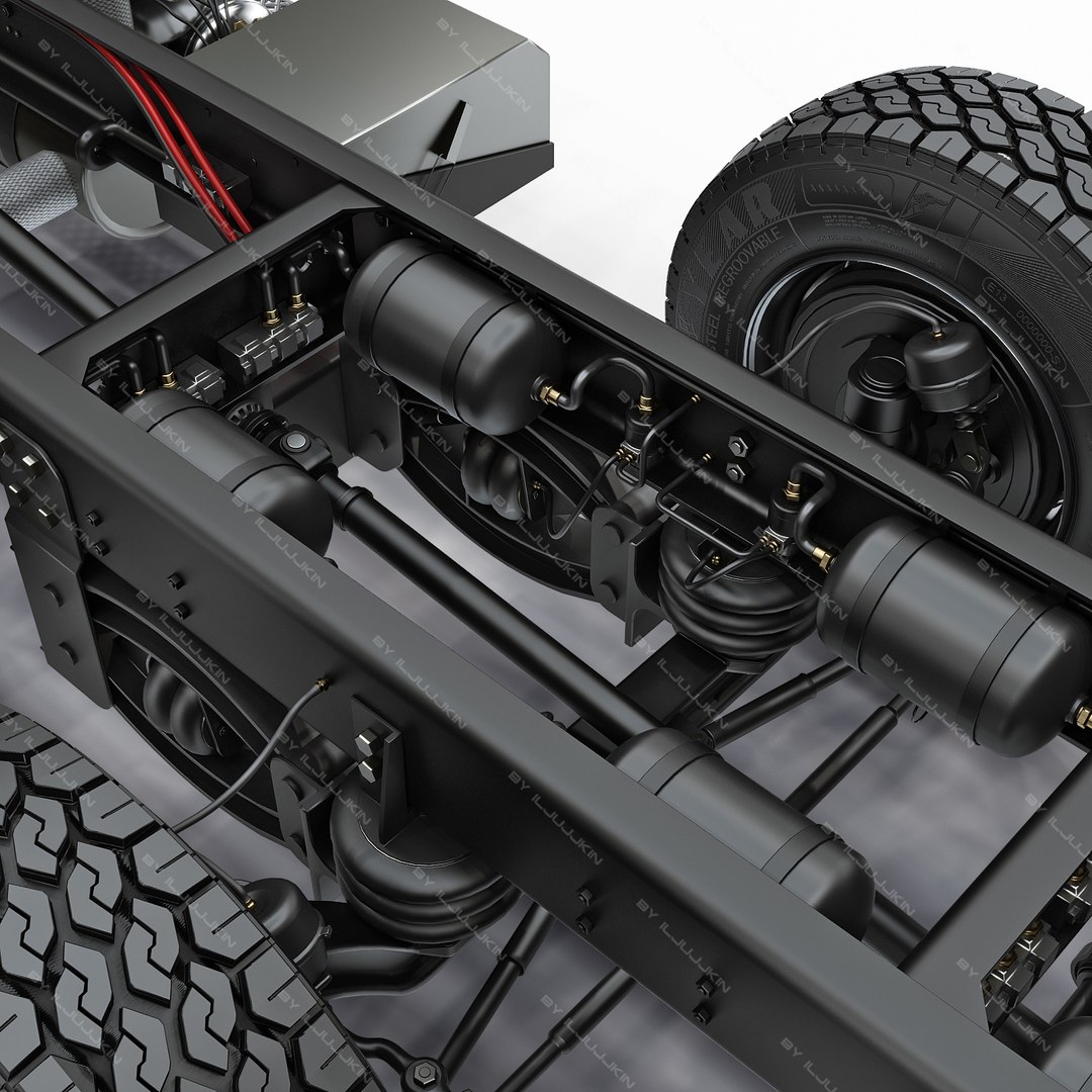 3d truck chassis completely model