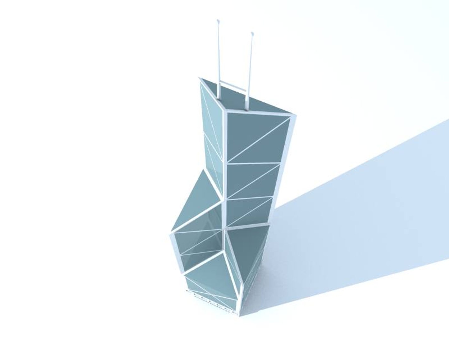 3d Hong Kong Bank Skyscrapers Model