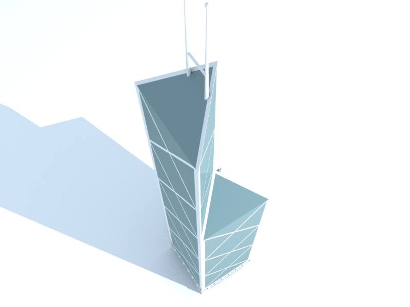 3d Hong Kong Bank Skyscrapers Model
