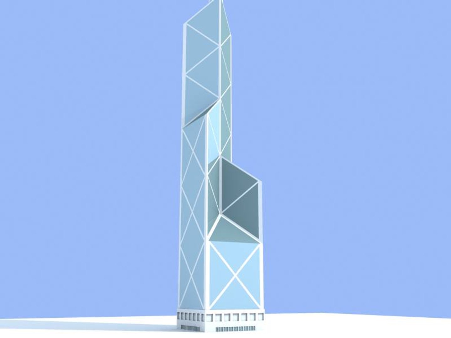 3d Hong Kong Bank Skyscrapers Model