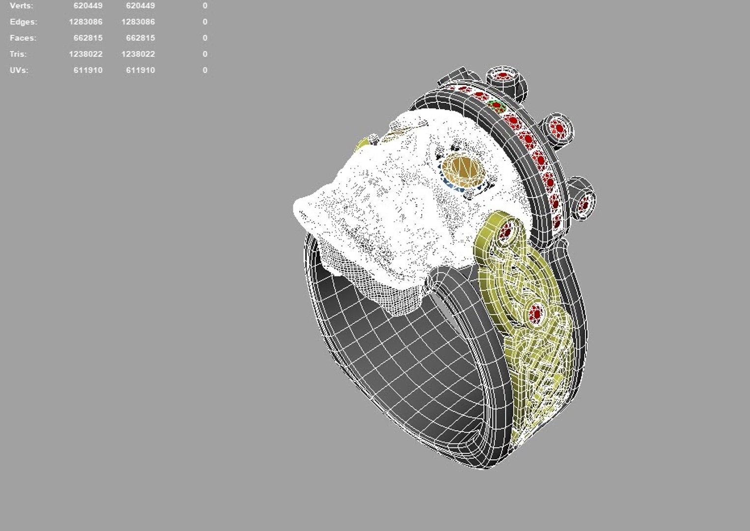 3D model Jewelry Skull Head Biker Ring Set of Sizes 7-13US 0204 V1 Stl ...