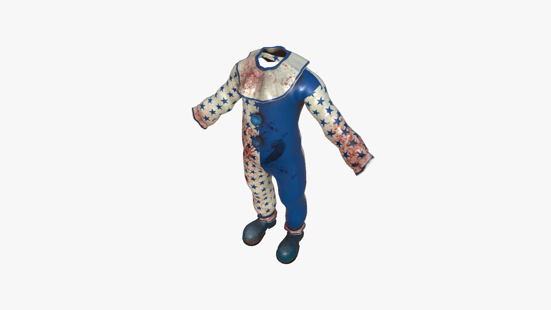 Clown Terror Outfit A04 White Blue - Character Design 3D Model ...