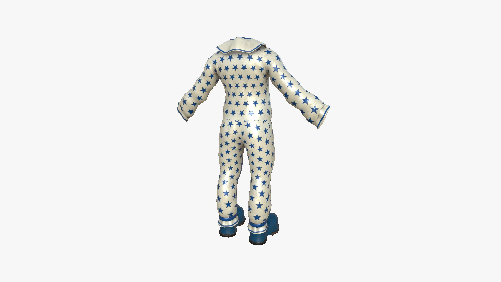 Clown Terror Outfit A04 White Blue - Character Design 3D Model ...