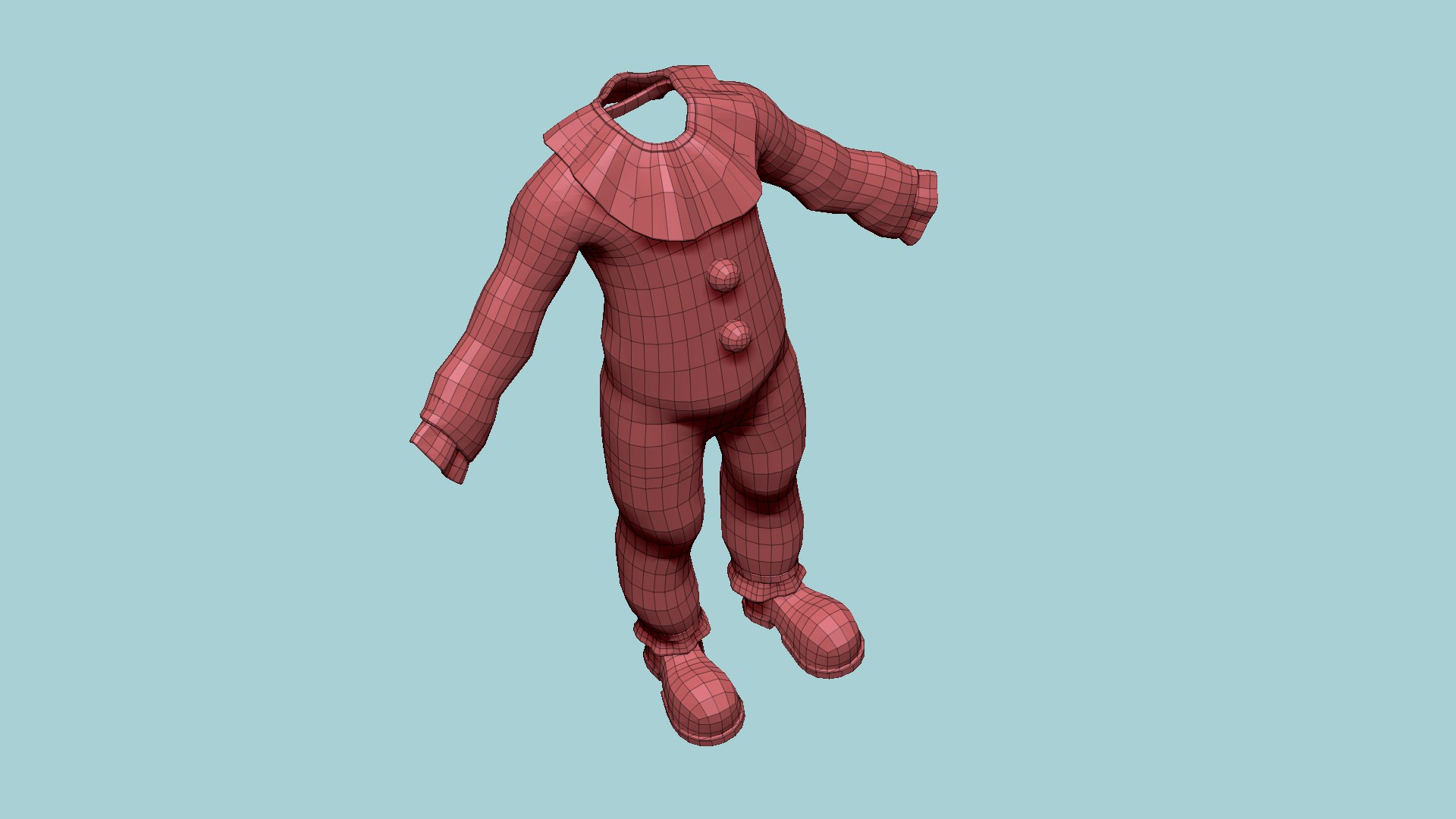 Clown Terror Outfit A04 White Blue - Character Design 3D Model ...