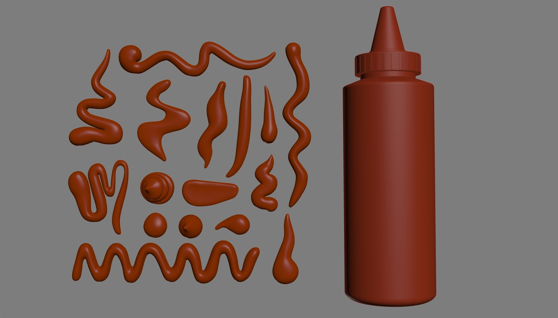 3D Model Ketchup Splashes - TurboSquid 1893044