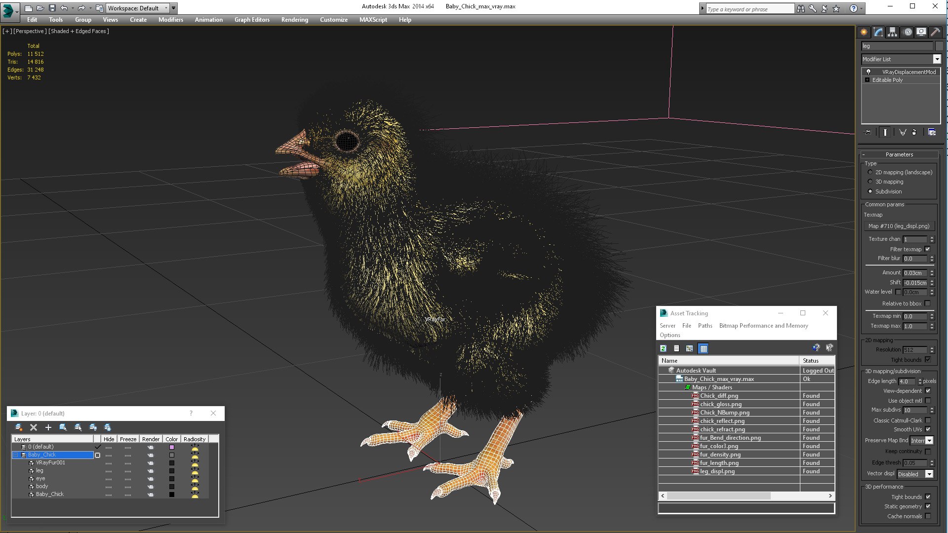 3D Baby Chick - TurboSquid 2089590
