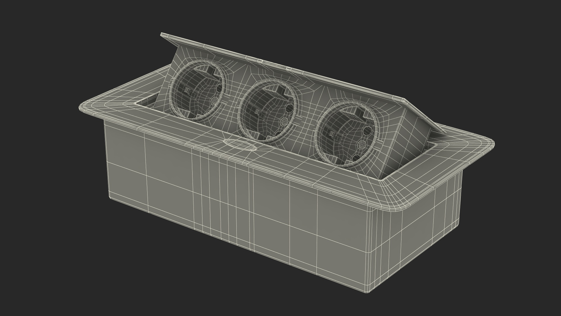 White Triple Hidden Socket 3D Model - TurboSquid 2079590