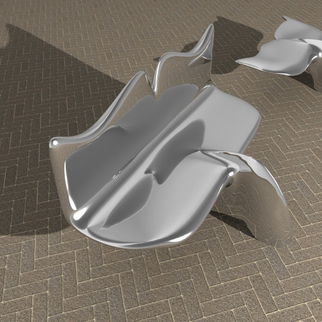 3D Whale Tail Bench - TurboSquid 1221792