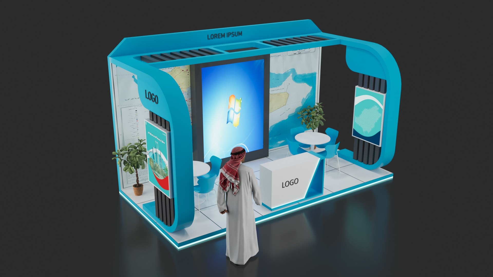 3D 5x3 Meter Exhibition Stand Model - TurboSquid 2284498