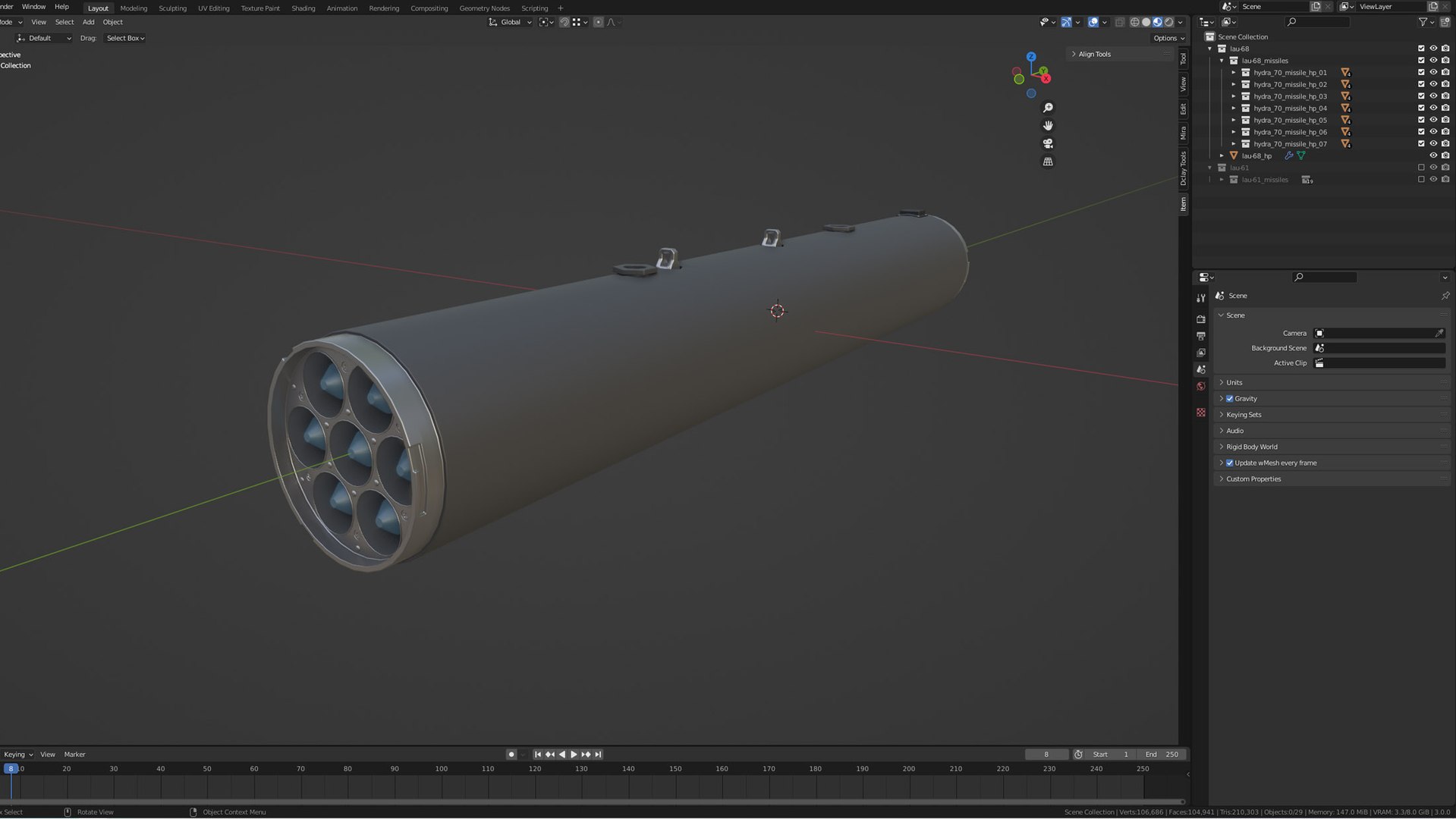 Hydra 70 Missile With LAU-61 And LAU-68 Launchers 3D Model - TurboSquid ...