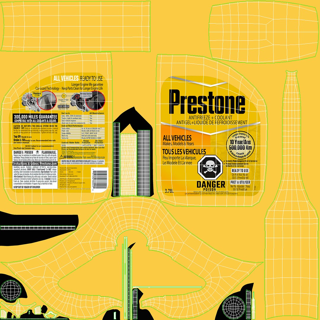 Prestone Yellow Antifreeze 1 Gallon model - TurboSquid 2016269