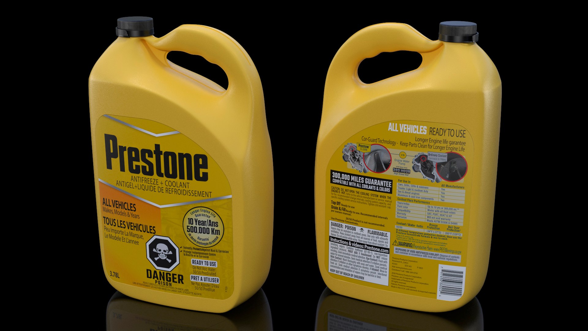 Prestone Yellow Antifreeze 1 Gallon model - TurboSquid 2016269