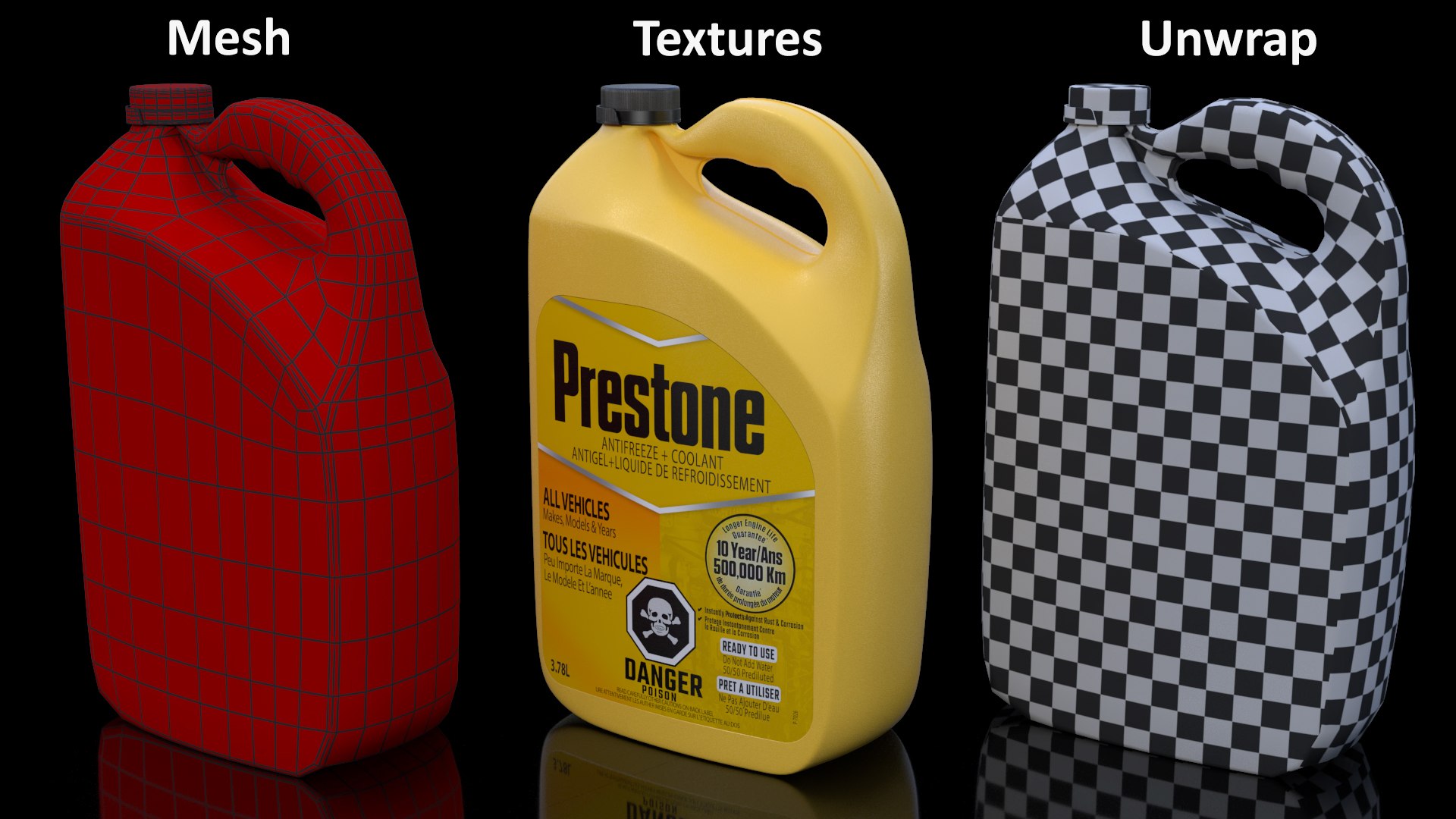 Prestone Yellow Antifreeze 1 Gallon model - TurboSquid 2016269