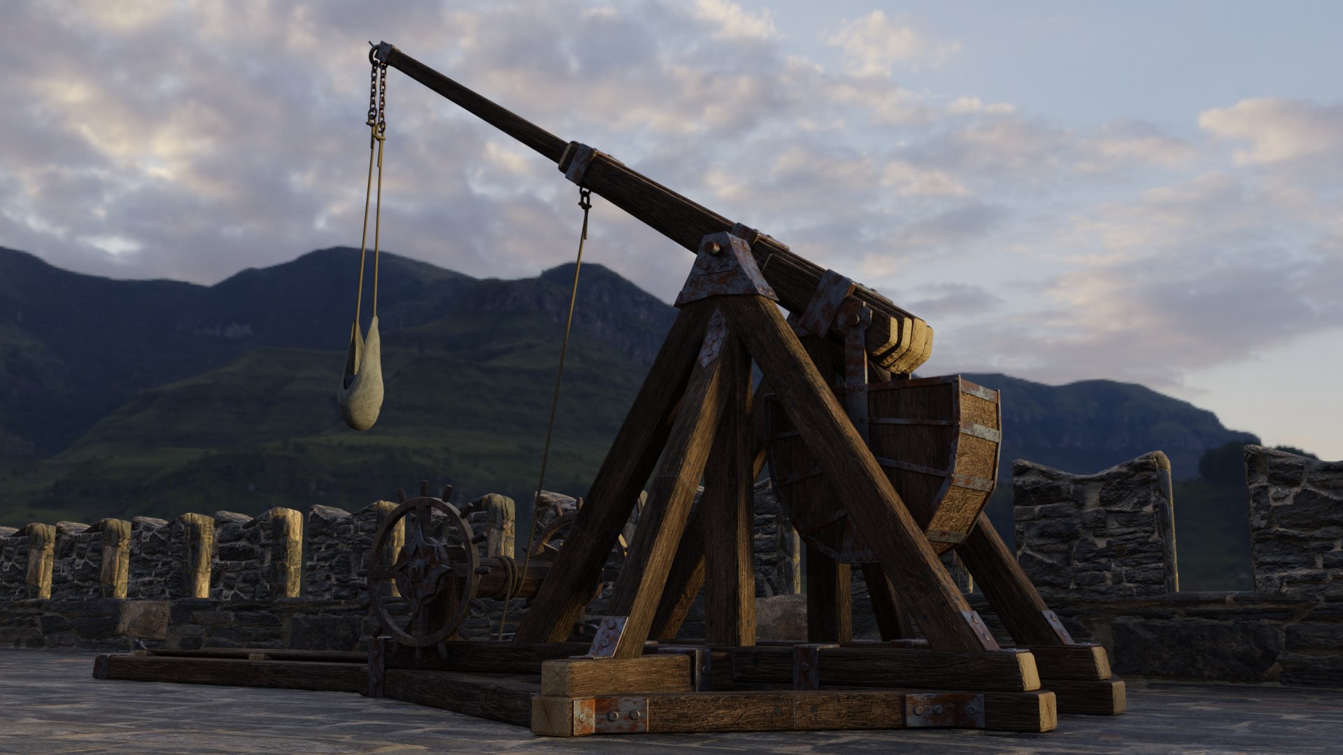 3D Model Medieval Trebuchet - TurboSquid 1610415